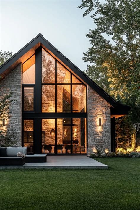Modern Stone Barn With Large Windows And Lush Lawn Get Ready For A