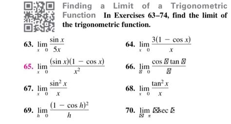 Solved Finding A Limit Of A Trigonometric Function In