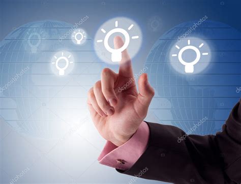 Business Man Pressing Digital Button Stock Photo By Vlad Star