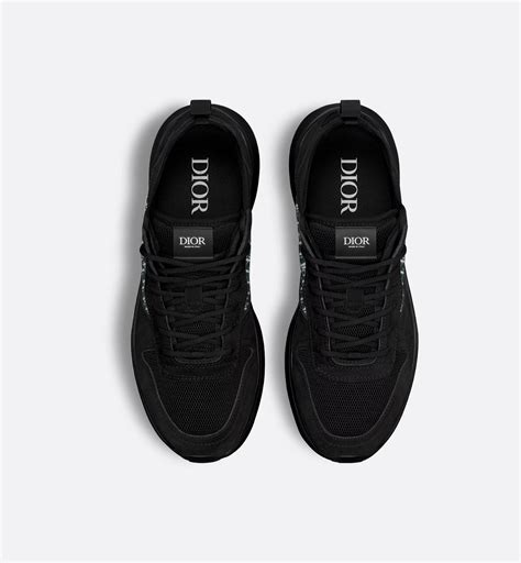 Sneaker B25 Runner Ante Y Tejido Técnico De Malla Negros Con Lona Dior