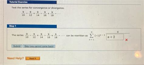 solved tutorial exercise test the series for convergence or