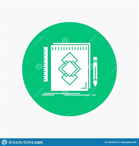 Design Tool Identity Draw Development White Glyph Icon In Circle Vector Button Illustration