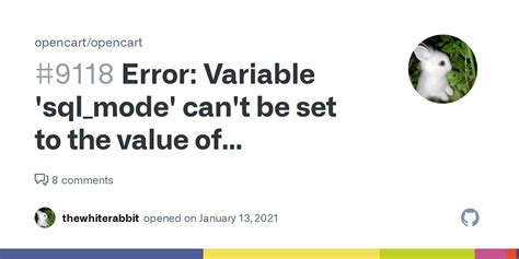 Error Variable Sqlmode Cant Be Set To The Value Of Mysql40 · Issue 9118 · Opencart