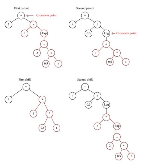 Crossover Of The Modified Hybrid Genetic Programming Method Parse Tree