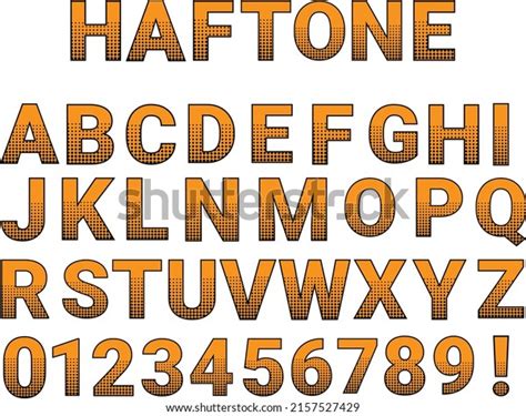 Halftone Pattern Alphabet Letters Numbers Stock Vector Royalty Free
