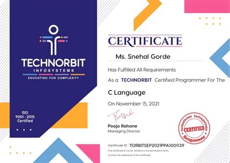 Snehal Gorde On Linkedin Technorbit Programming