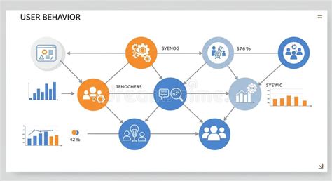 Flowchart Showing User Behavior Analysis Orange And Blue Nodes Represent Different Stock