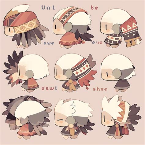 Premium Photo Colorful Male Eagle Chibi Kawaii Native American Fashion Concept Warm Cute