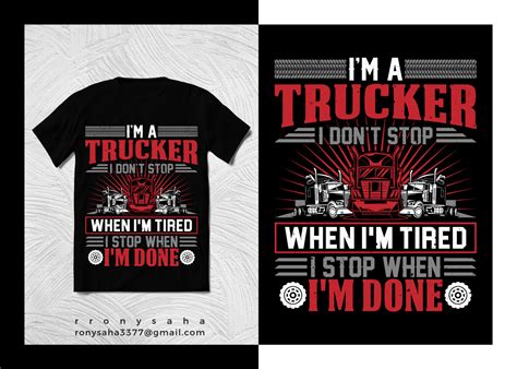 Trucktrucker Truck Driver T Shirt Design On Behance