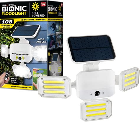 Bellhowell Bionic Floodlight With Motion Sensing Solar Outdoor
