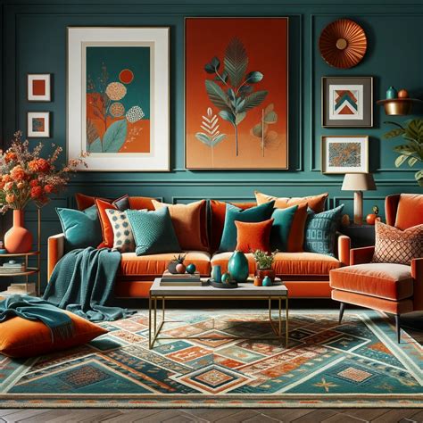 Teal And Orange Living Room Ideas