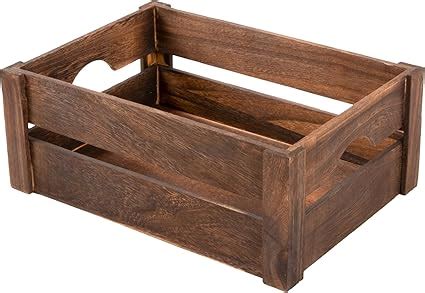 Brown Wooden Crate With Handles For Home Storage And Office Collection