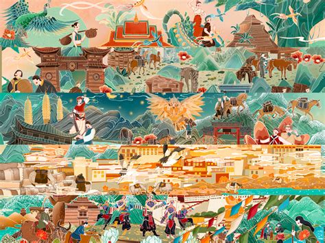 茶马古道滇藏线插画长卷 南小岛是个插画师 站酷ZCOOL