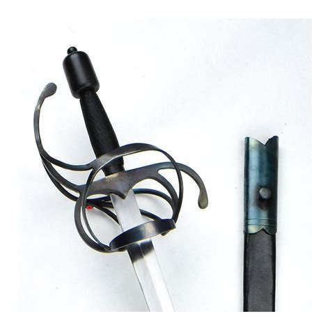 By The Sword Inc Deepeeka Steel Swept Hilt Rapier Black