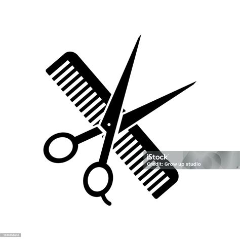 Sisir Dan Gunting Ikon Ilustrasi Vektor Ilustrasi Stok Unduh Gambar Sekarang Gunting