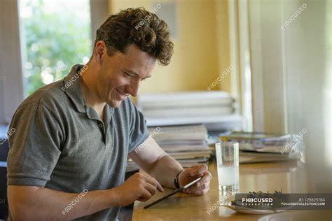 Man Using A Digital Tablet Daytime Daylight Stock Photo 125625784