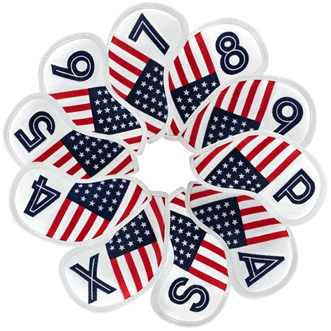 Golf Iron Headcover 10pcs Usa Flag For Left Handed Aliennana Golf
