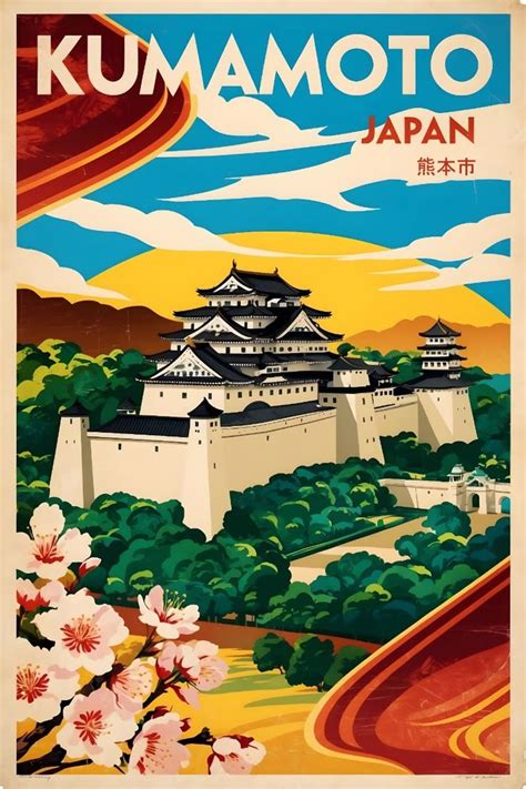 Kumamoto Japan Vintage Travel Tourism Poster For Sale By