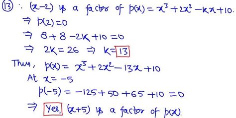 Icse Maths Solutions Class 10 Factor Theorem Factorization