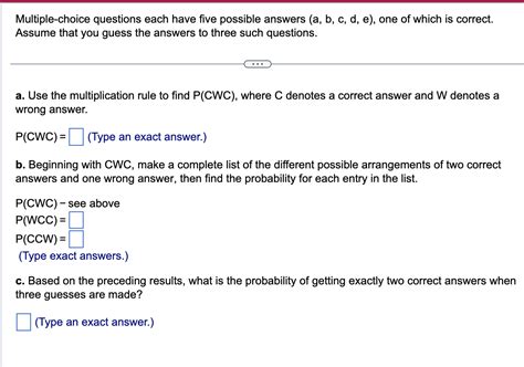 Solved Multiple Choice Questions Each Have Five Possible