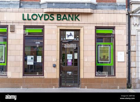 Front Entrance Of A Traditional Lloyds Bank Branch On A Uk High Street