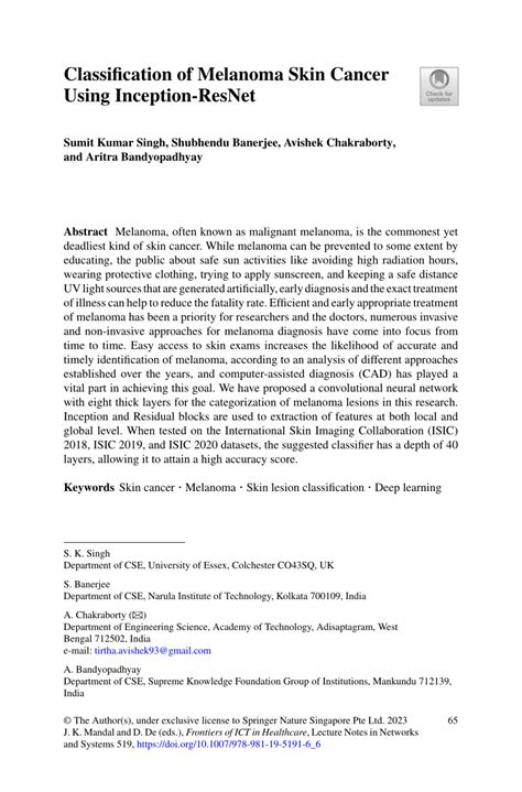 Pdf Classification Of Melanoma Skin Cancer Using Inception Resnet