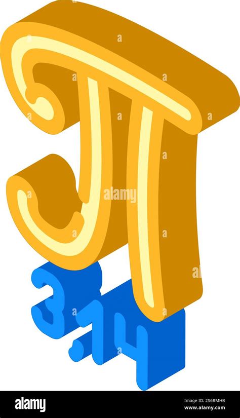 Pi Number Isometric Icon Vector Pi Number Sign Isolated Symbol Illustration Pi Number