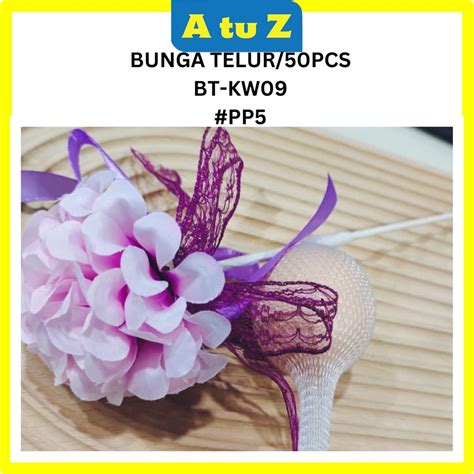 Atuz 50pcs Bunga Telur Mum Colour Rustic Bunga Telur Mum Mtl Cantik Murah Doort Kahwin