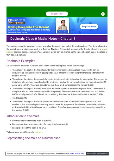 byjus com cbse notes cbse class 6 maths notes chapter 8 deci register