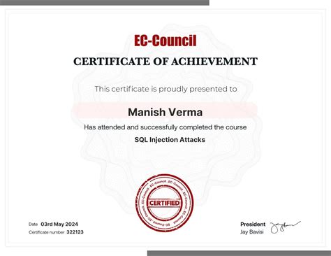 Manish Verma On Linkedin Sql Injection Attack Certification
