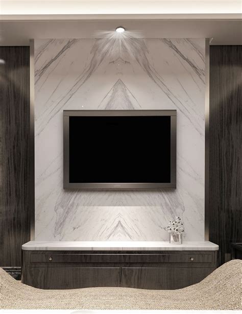 Calacatta Cremo Marble Slabs Bedroom Wall Covering Design White