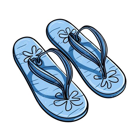 파란색 플립플롭 낙서 낙서 여름 휴일 Png 일러스트 및 이미지 에 대한 무료 다운로드 Pngtree