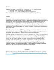 Learning Journal UNIT CS Docx Question Database Systems Are In Use Everywhere In Our