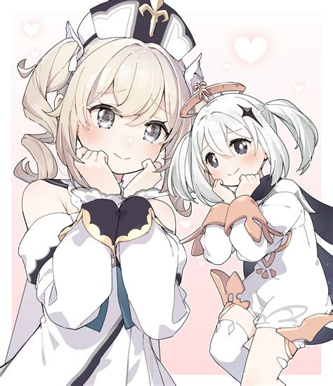 Paimon And Barbara Genshin Impact Drawn By Yukie Kusaka Shi Danbooru