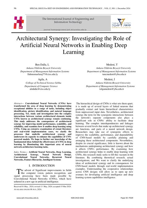 Pdf Architectural Synergy Investigating The Role Of Artificial Neural Networks In Enabling