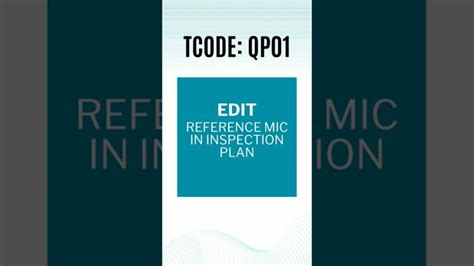 Sap Qm Edit Reference Mic In Inspection Plan In Sap Quality Management Qp01 Suman J