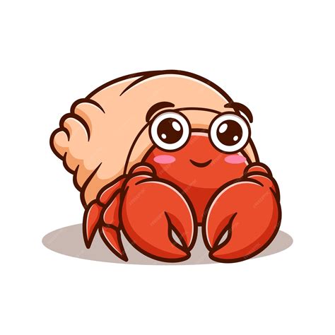 Premium Vector Cute And Kawaii Hermit Crab Cartoon Illustration Design