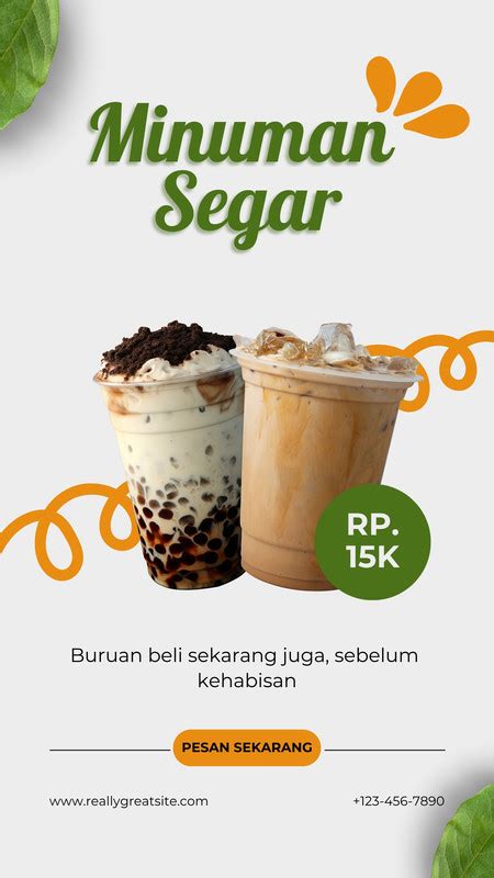Gratis Desain Contoh Promosi Minuman Canva