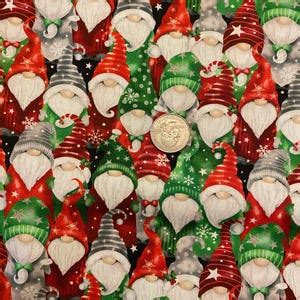 Christmas Fabric Gnome Fabric Christmas Gnome Holiday Fun Gnomes Hi