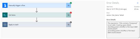 power automate sharepoint get items filter query contains is not valid