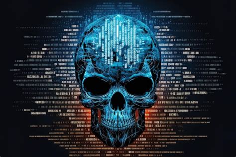 Premium Ai Image Cyber Hacker Attack Background Skull