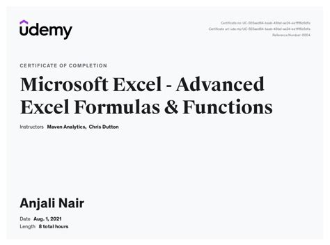 Anjali Nair On Linkedin Udemy Microsoft Advancedexcel