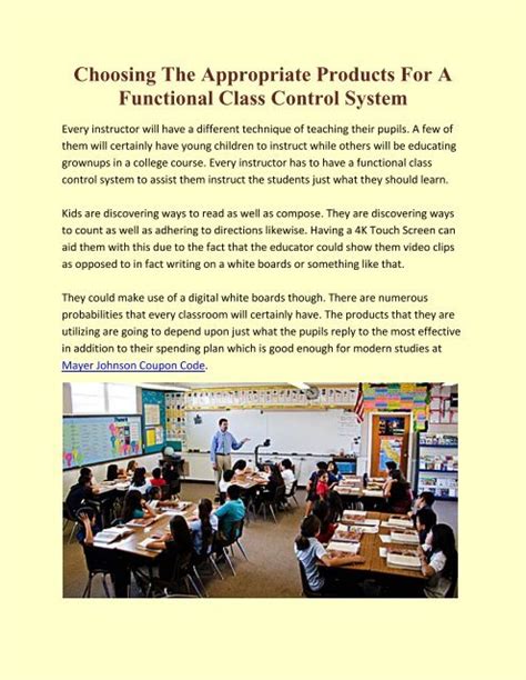 Choosing The Appropriate Products For A Functional Class Control System