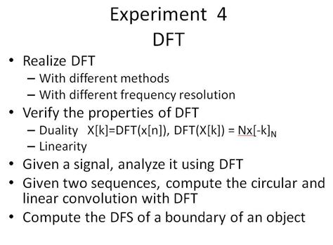 Solved Experiment 4 Dft Realize Dft With Different