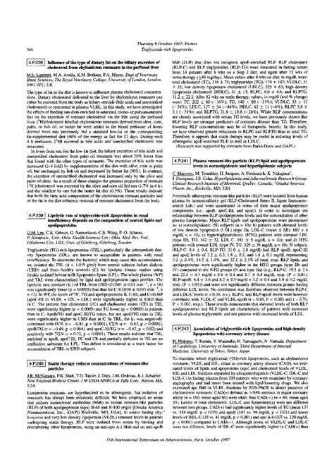 Pdf 4p241 Plasma Remnant Like Particle Rlp Lipid And