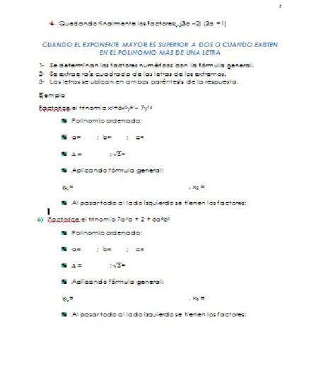 Mate Lugol Formula General Para Factorizacion