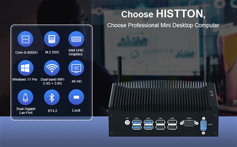 HISTTON Dual Core Fanless Mini PC Industrial PC Core I U DDR GB RAM GB SSD Dual LAN