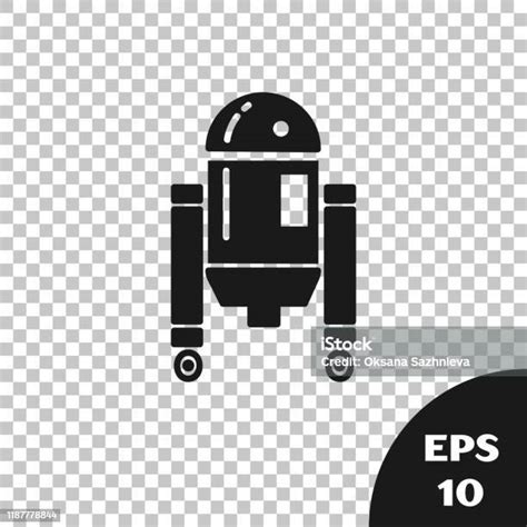 투명 한 배경에 격리 된 검은 로봇 아이콘입니다 벡터 일러스트레이션 개념에 대한 스톡 벡터 아트 및 기타 이미지 개념 과학 귀여운 Istock