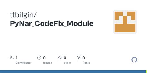 Github Ttbilginpynarcodefixmodule
