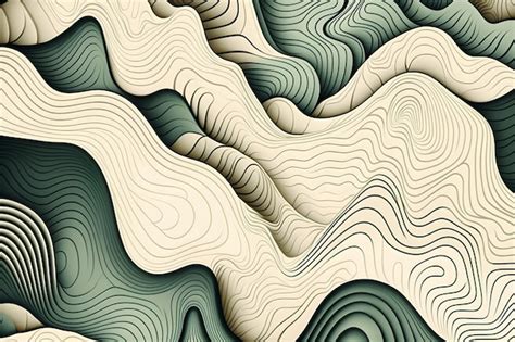 Patrón De Curvas De Nivel Topográficas Foto Premium